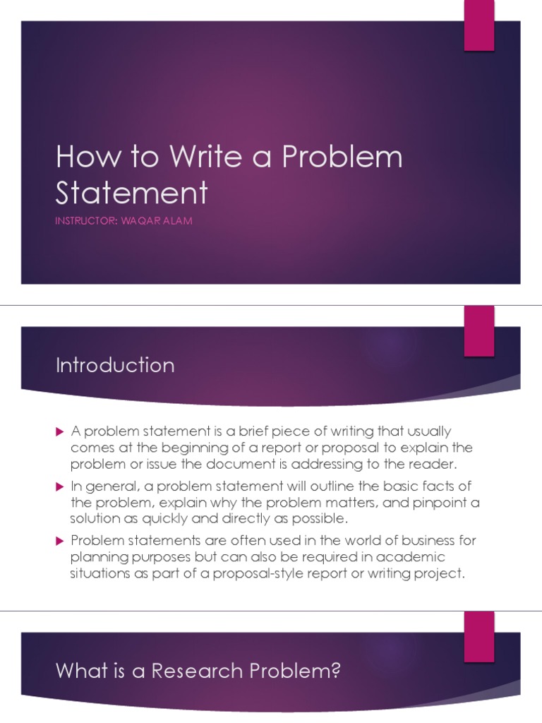 How To Write Problem Statement | PDF | Question | Qualitative Research