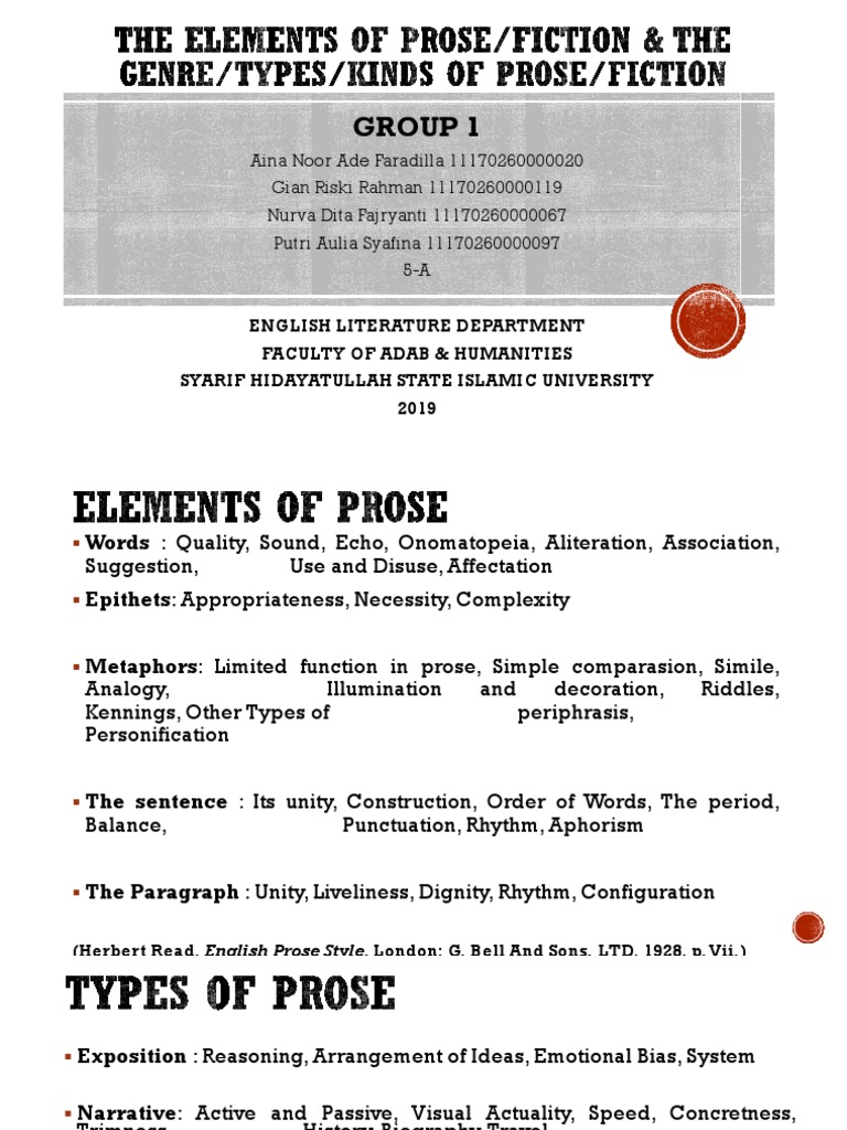 The Elements of Prose & Types of Prose | PDF | English Literature | Narrative