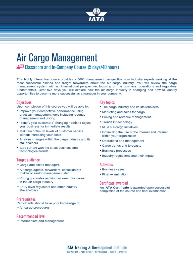 Training Tcgg01 Air Cargo Management | PDF | Cargo | Business