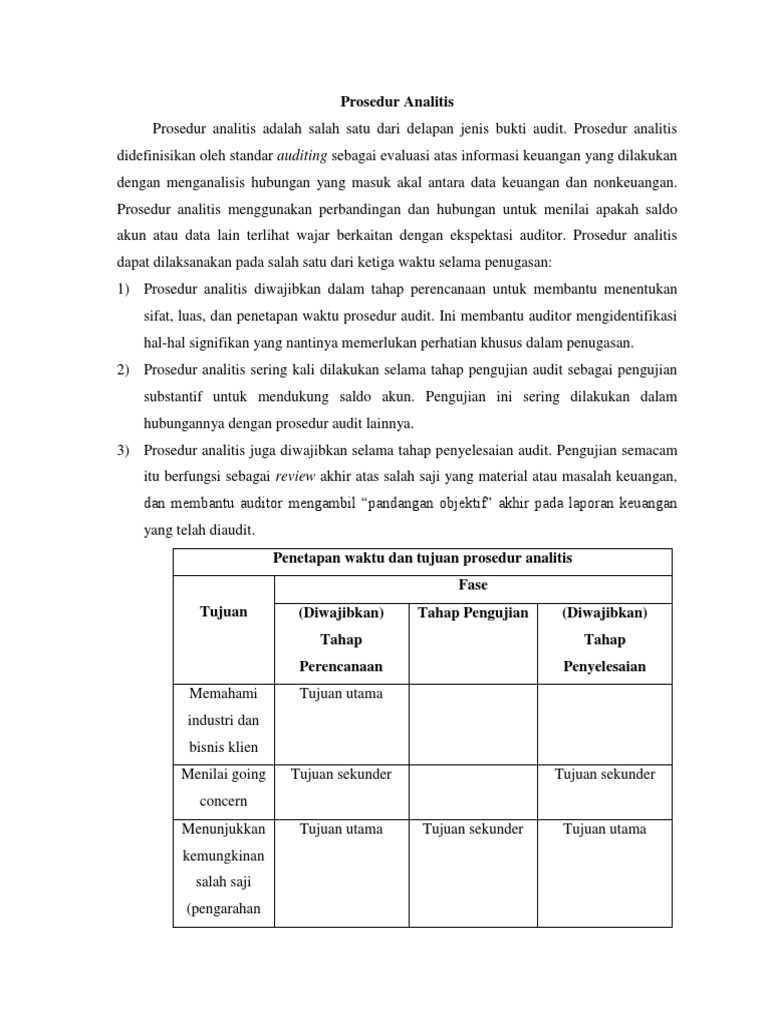 Prosedur Analitis | PDF