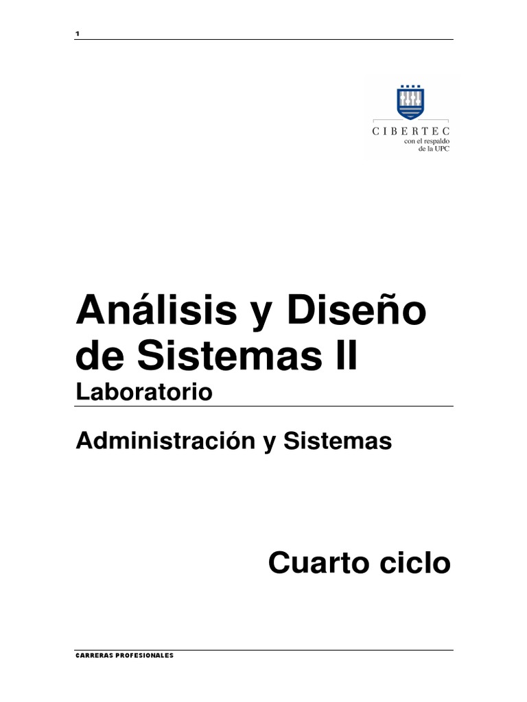 Manual 2018-I 04 Análisis y Diseño de Sistemas II (2397) Laboratorio PDF | PDF | Caso de uso ...