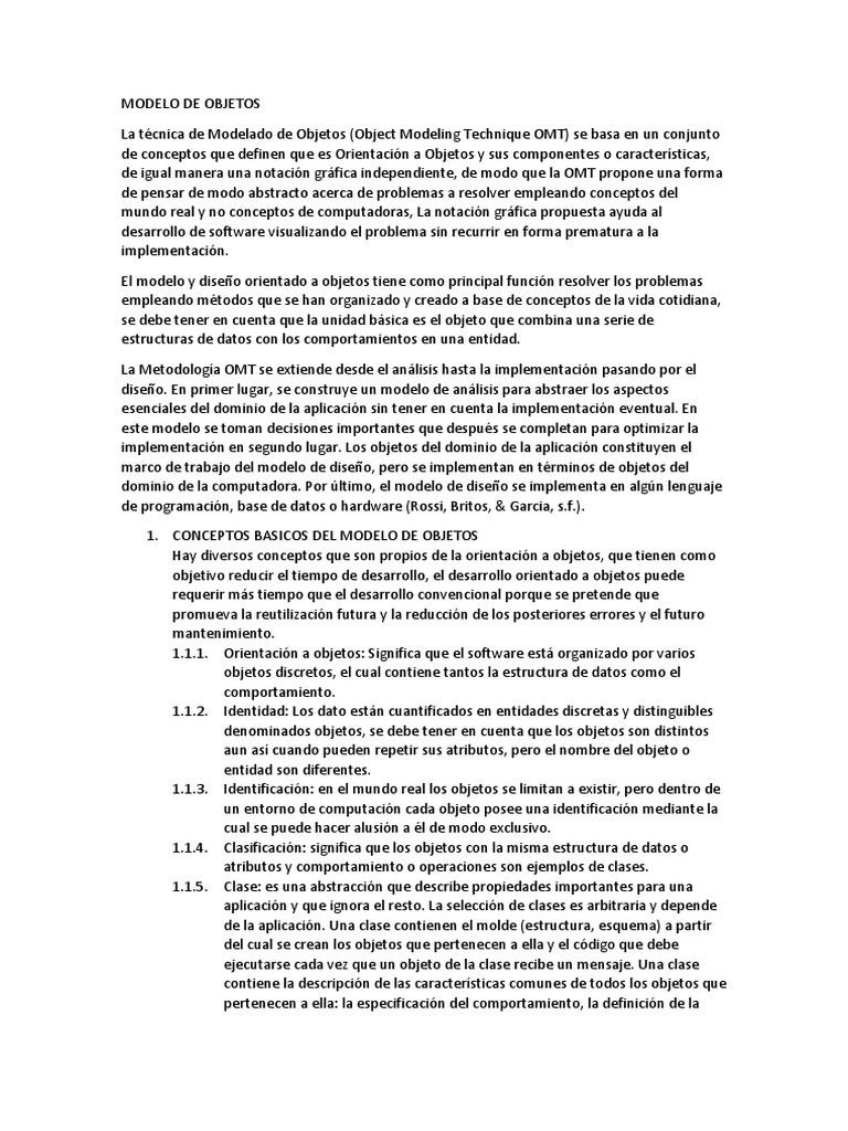 Modelo de Objetos | PDF | Objeto (informática) | Herencia (Programación ...