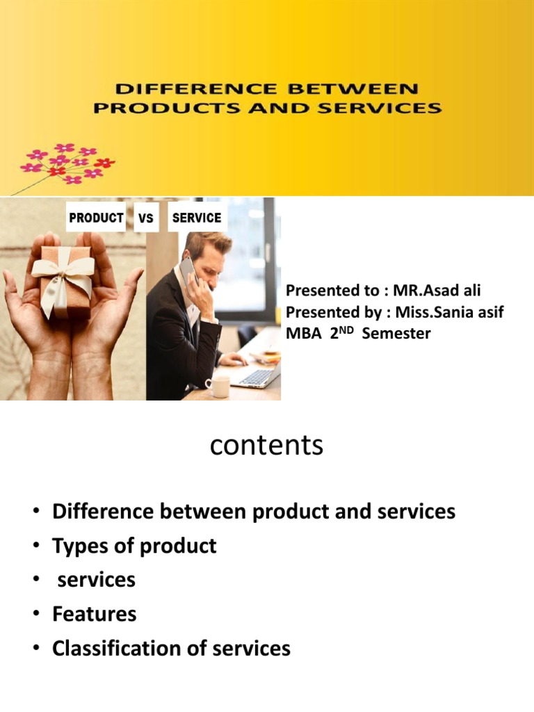 Difference Between Product and Services | PDF | Product (Business) | Goods