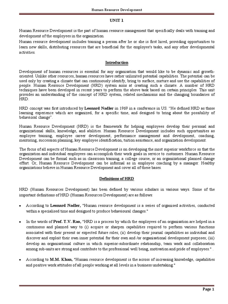 Human Resource Development | PDF | Human Resource Management | Human ...