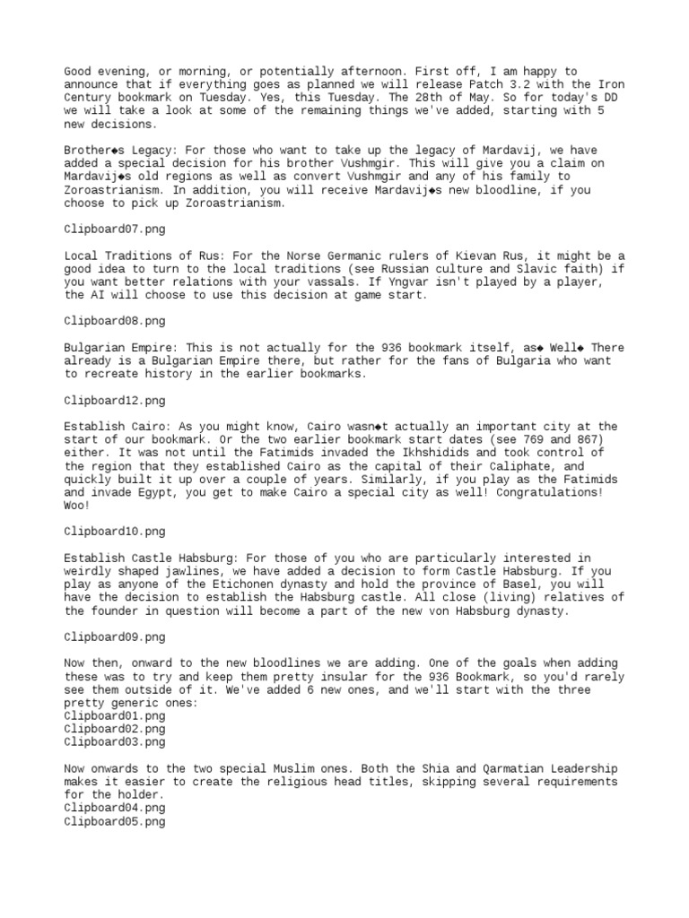 CK2 Patch Notes | PDF