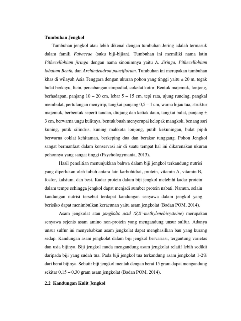 Nama Latin Pohon Jengkol: Pithecellobium jiringa | PDF | Griya & Taman ...