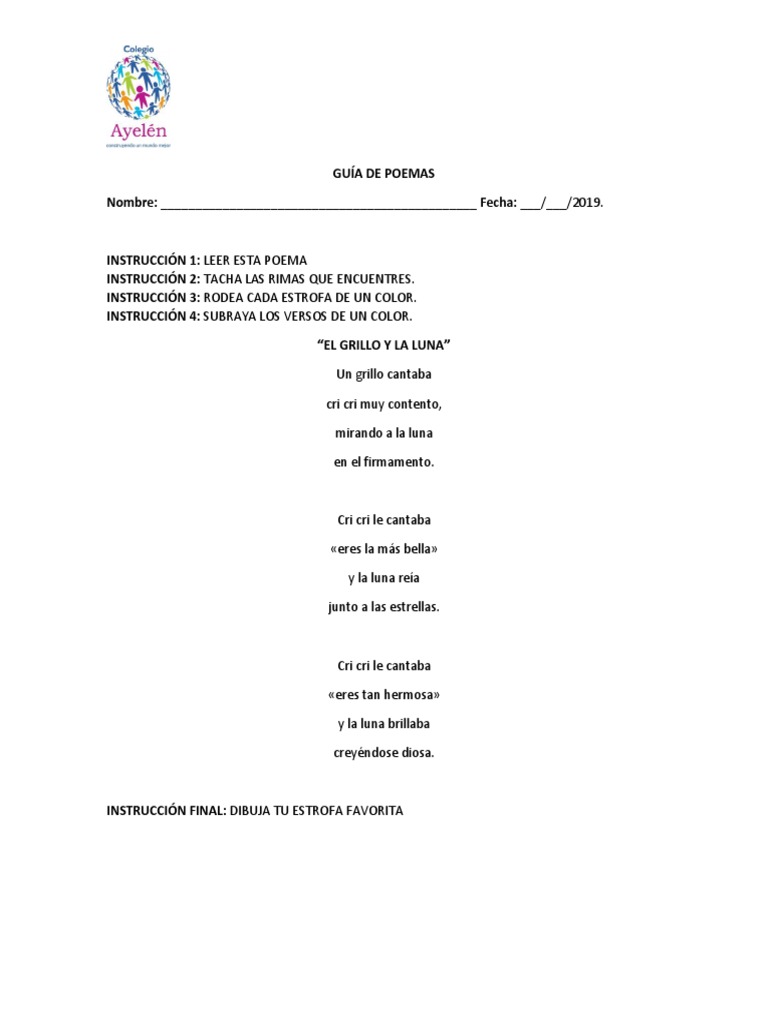 Guía de Poemas para Niños | PDF