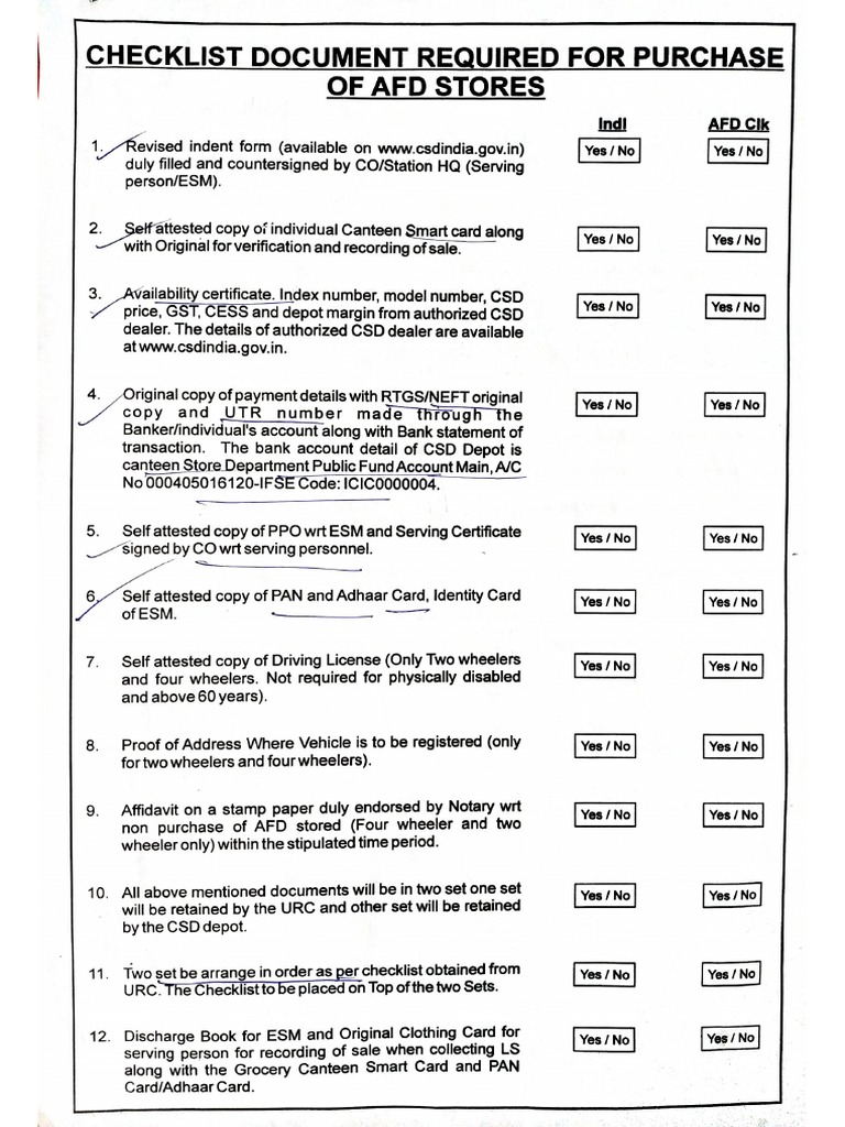 CSD Form For Fridge PDF | PDF