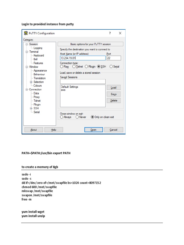 Login To Provided Instance From Putty | PDF | System Software | Computing Platforms