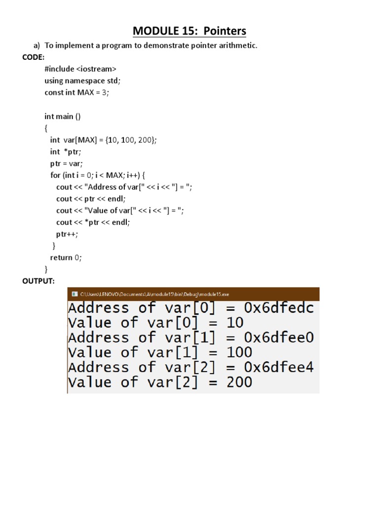 Oop Module 15 Pdf Pointer Computer Programming Computer Engineering