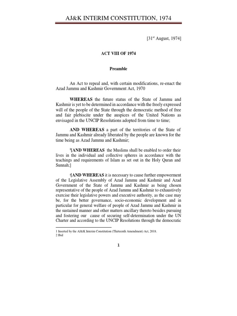 Ajk Govt Act 1974 | PDF | Eminent Domain | Arrest