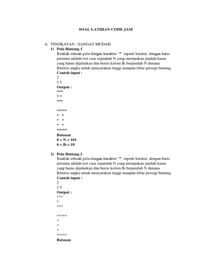 Soal Latian Code Jam | PDF