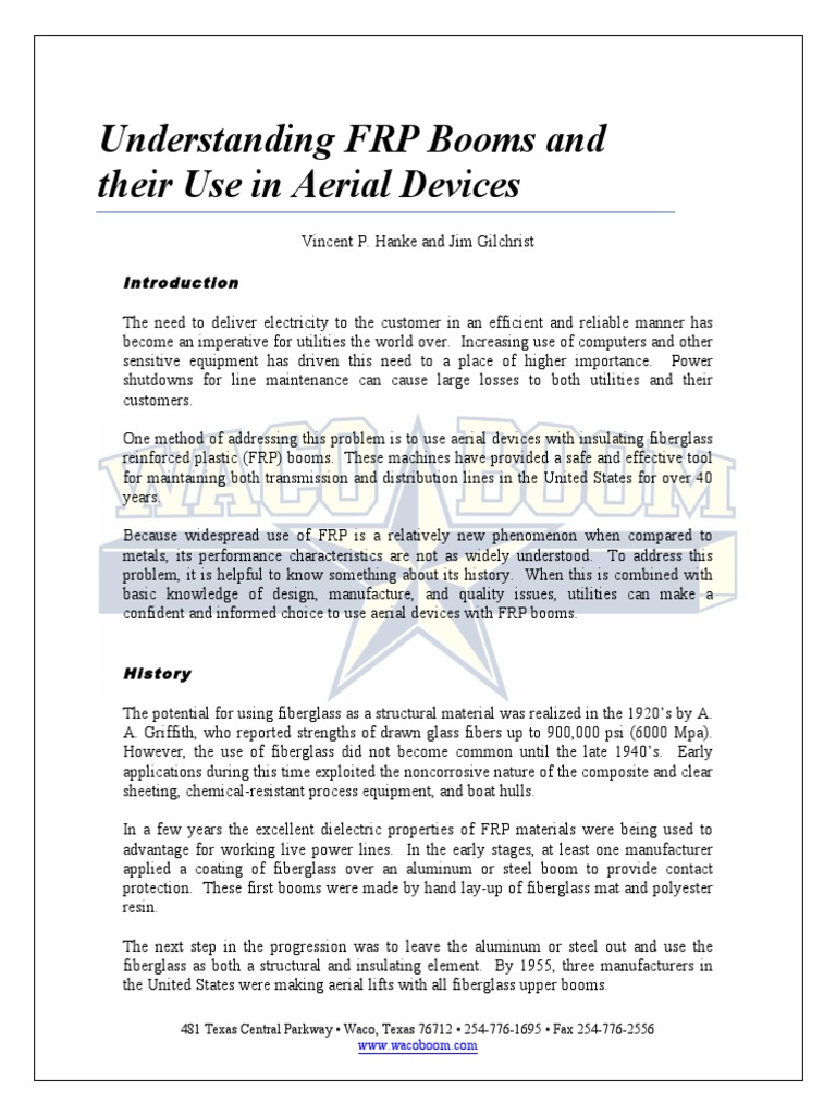 Understanding FRP Booms | PDF | Fiberglass | Fibre Reinforced Plastic