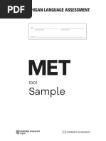 Michigan English Test Sample Questions | PDF | Tests | Test (Assessment)