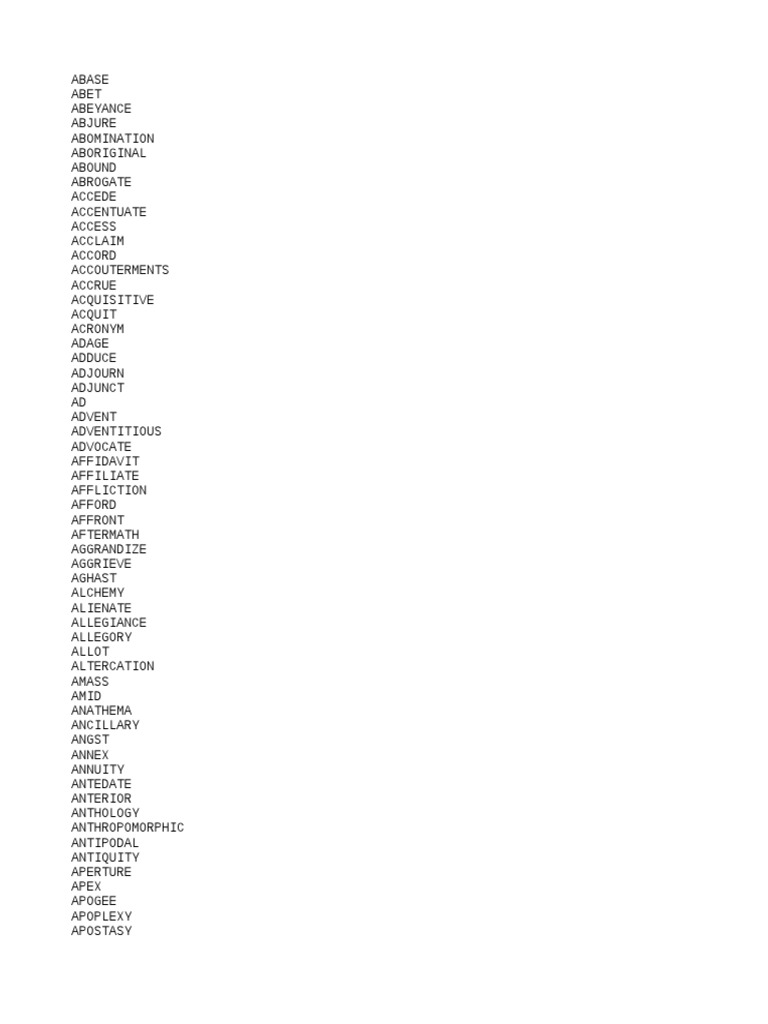 List of Words in Word Smart 2 | PDF