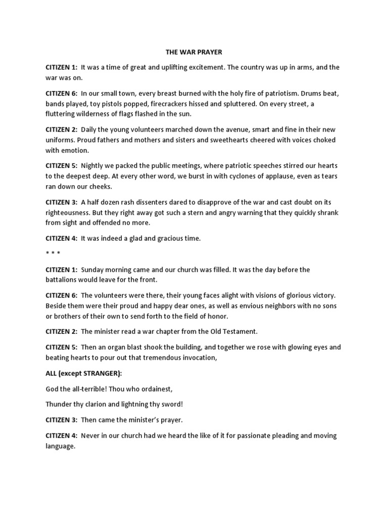 The War Prayer | PDF