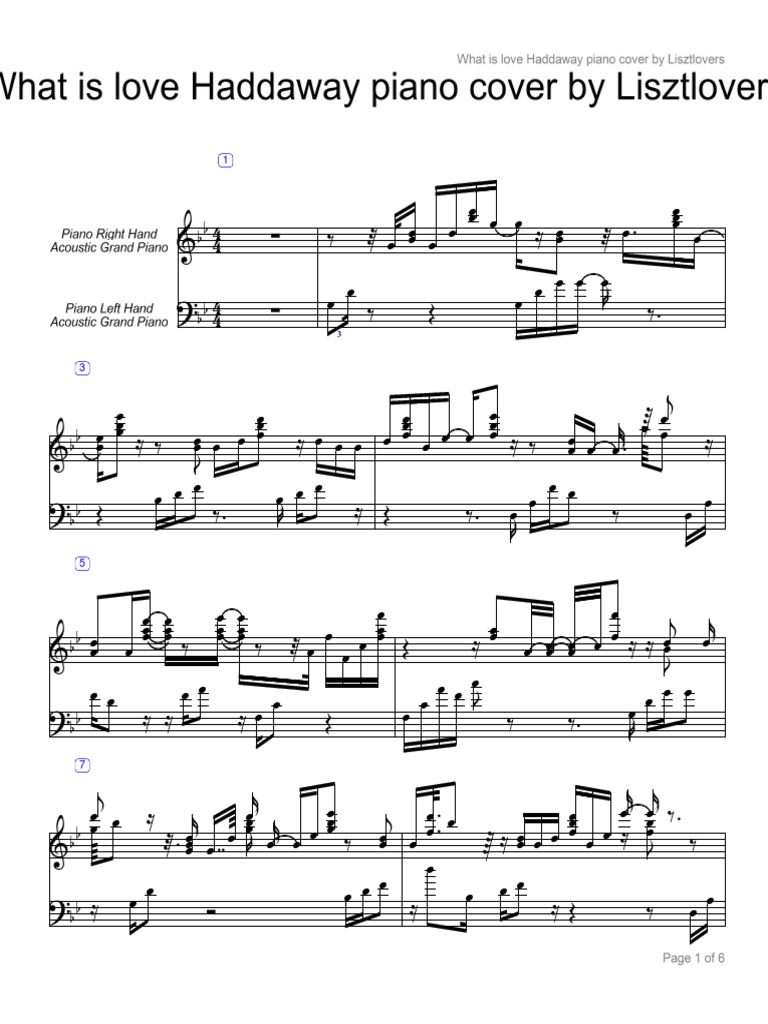 What Is Love Haddaway Piano Cover By Lisztlovers Pdf