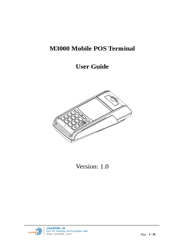 M3000 Mobile POS Terminal. User Guide PDF | PDF | Smart Card | Point Of ...