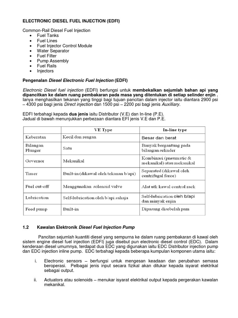 Electronic Diesel Fuel Injection | PDF