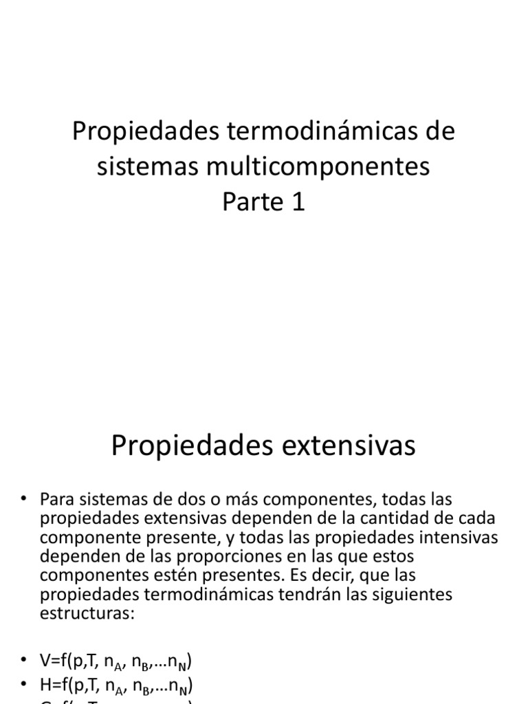 Propiedades Termodinámicas de Sistemas Multicomponentes | PDF | Mole ...