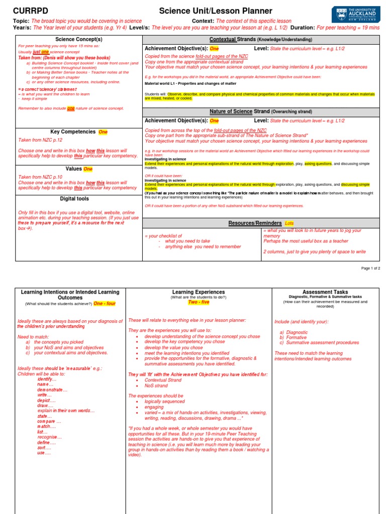 Annotated Lesson Planning Template | PDF | Science | Epistemology