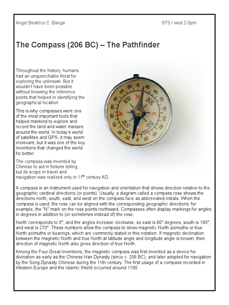 History and Importance of the Compass | PDF | Social Science | Travel