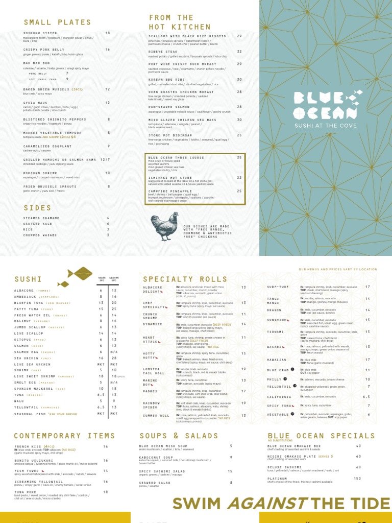 Blue Ocean Sushi/Harumama Menus | Sushi | Ramen