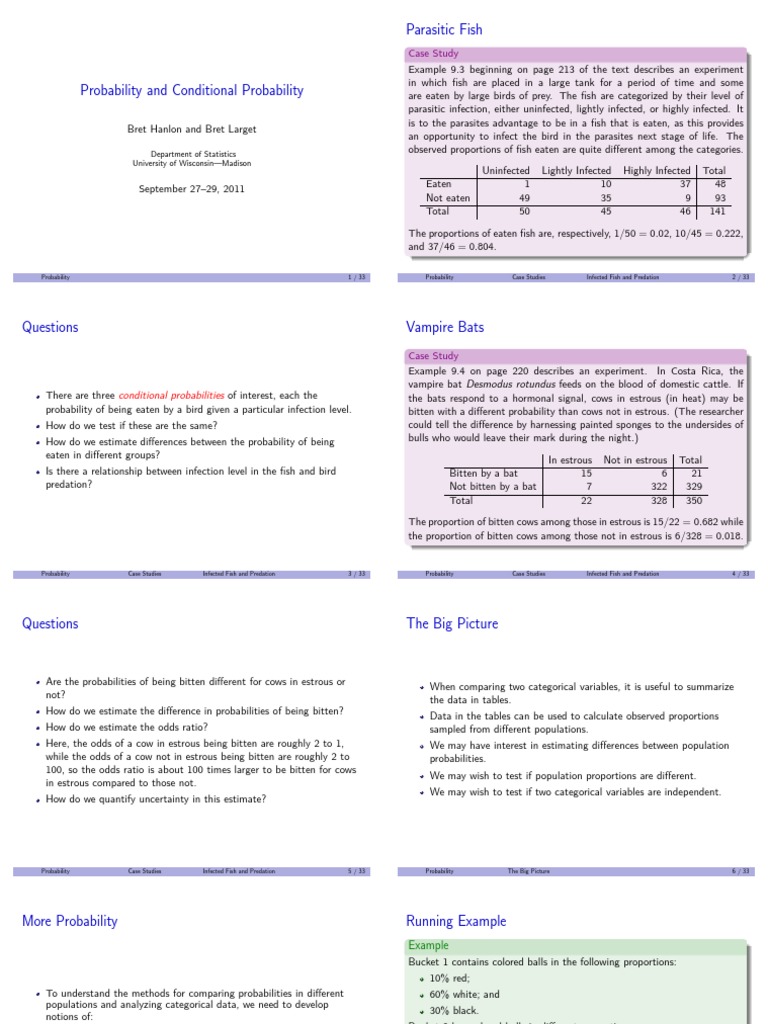 Parasitic Fish: Case Study | PDF | Probability Distribution | Randomness