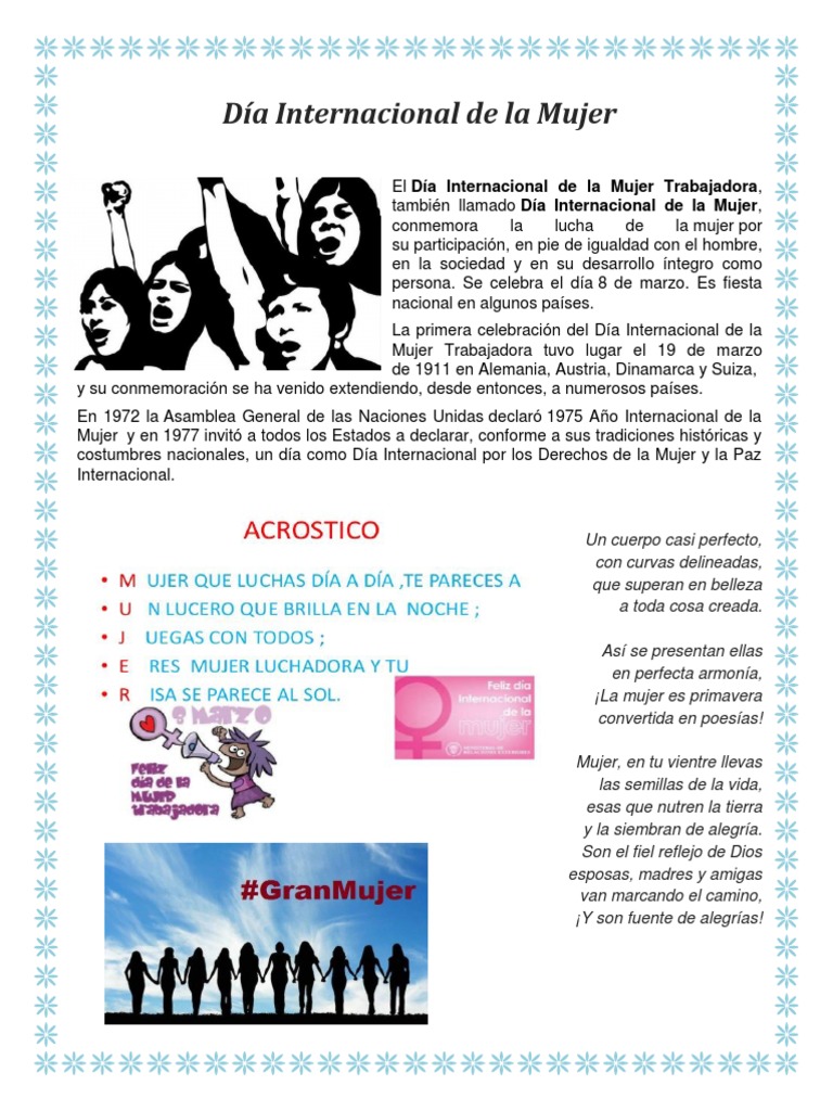 Día Internacional de La Mujer - Cartelera | PDF
