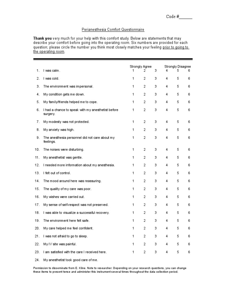 Thank You Very Much For Your Help With This Comfort Study. Below Are ...