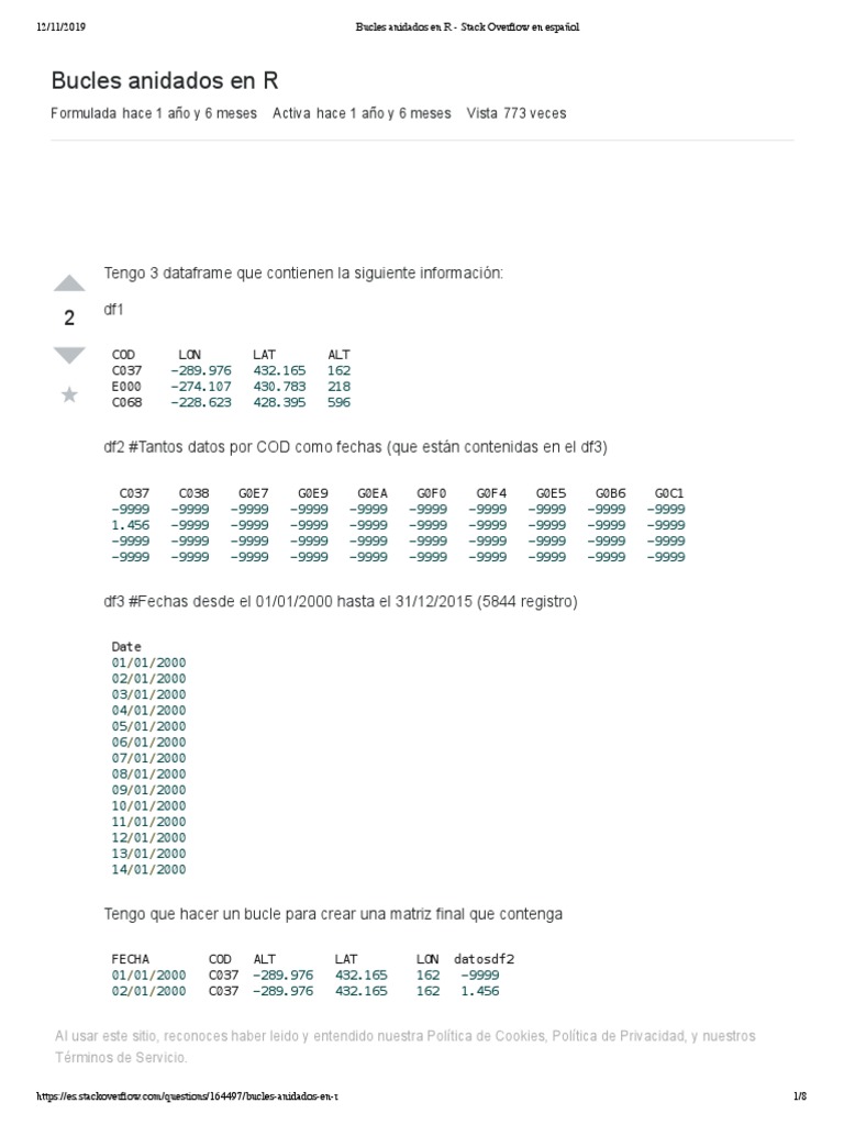 Bucles Anidados en R | PDF | Ingeniería Informática | Desarrollo de ...