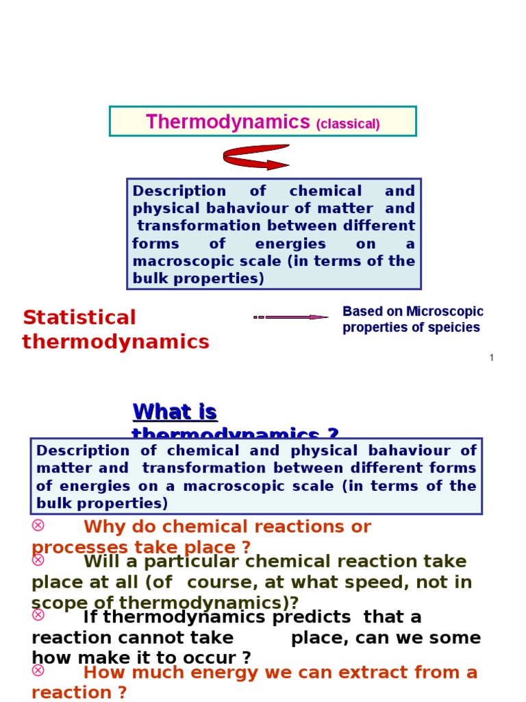 Chemical Thermodynamics - Lectures 1 and 2 | Download Free PDF | Thermodynamic Equilibrium ...