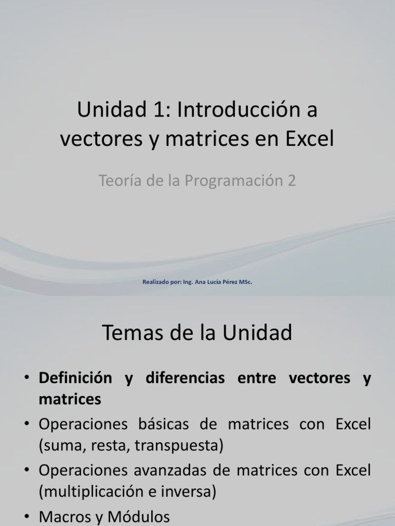 Introducción Vectores y Matrices | PDF | Matriz (Matemáticas ...
