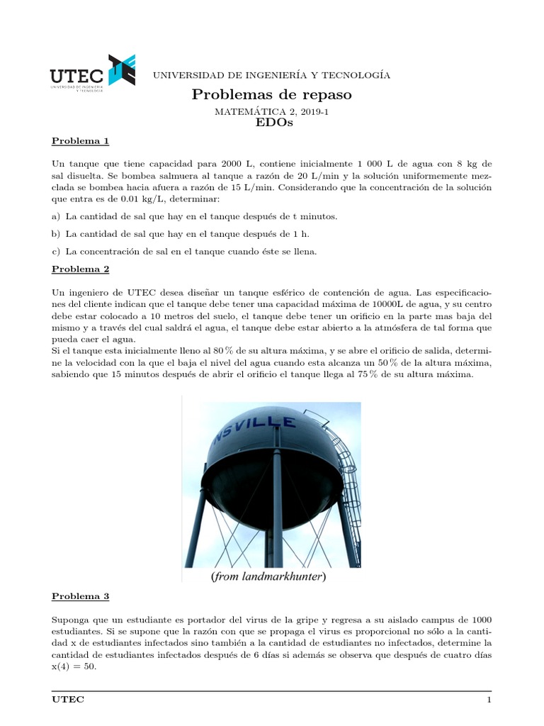 Problemas RECU | PDF | Tanques | sal