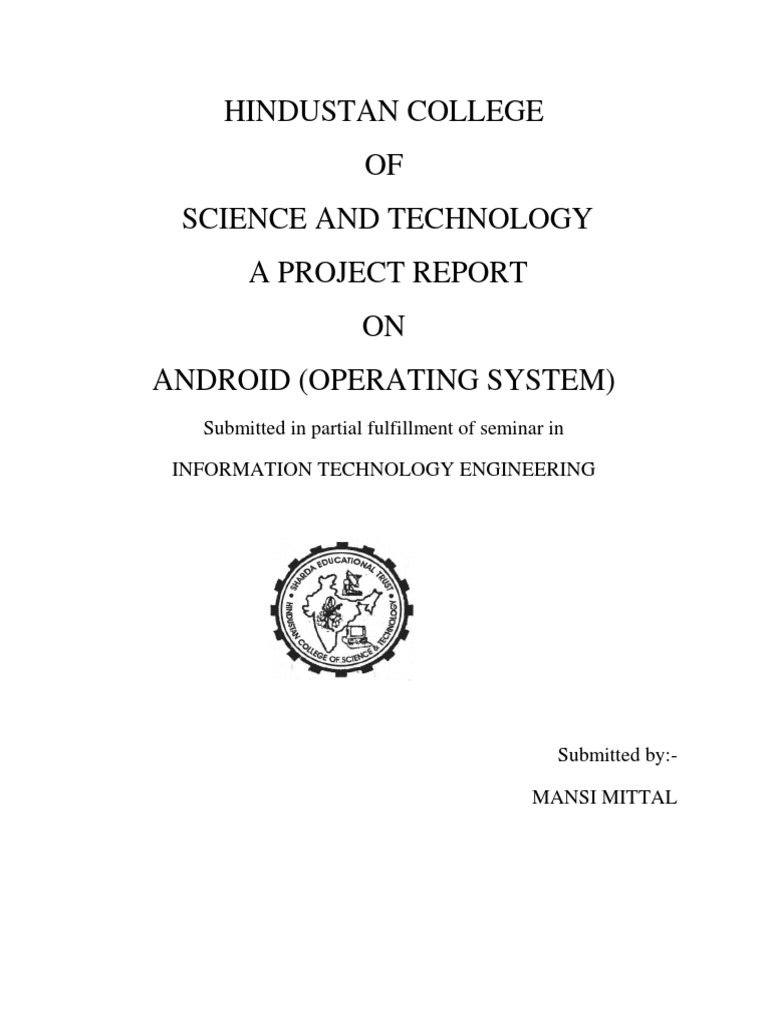 Android Operating System Project Report | PDF | Android (Operating ...
