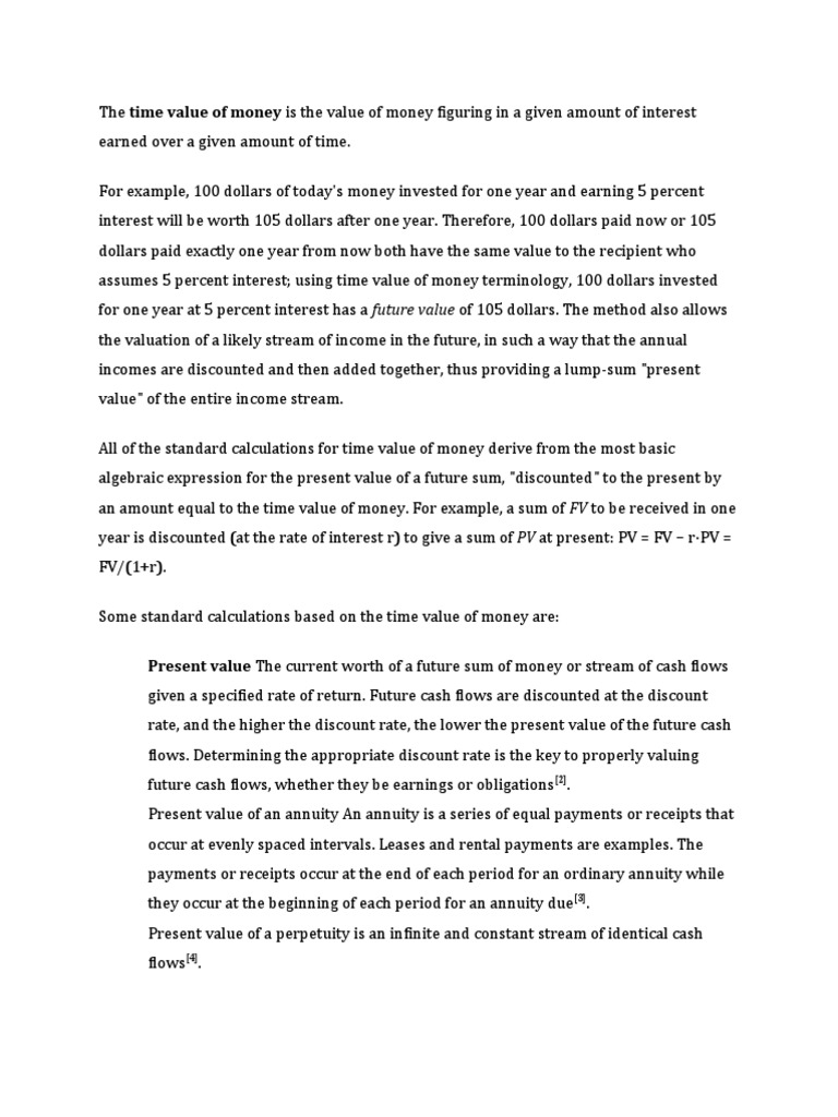 Present Value The Current Worth of A Future Sum of Money or Stream of ...