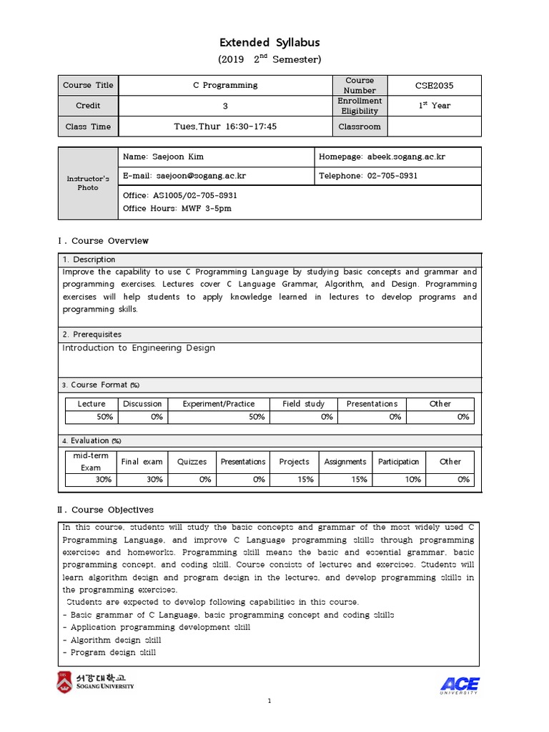 Extended Syllabus 2019 2 Semester Pdf Pointer Computer Programming String Computer 