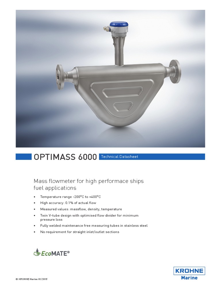 Optimass 6000: Mass Flowmeter For High Performace Ships Fuel Applications | PDF | Flow ...
