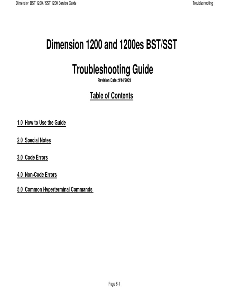 Dimension 1200 and 1200es BST/SST Troubleshooting Guide | PDF | Switch ...