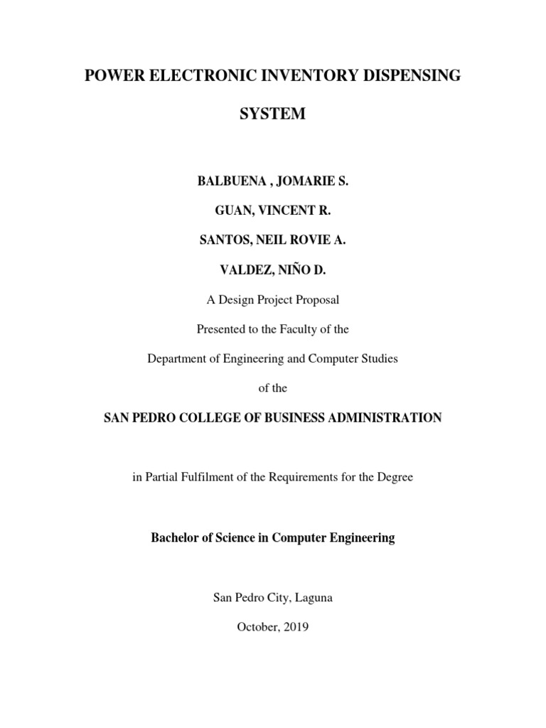 Power Electronic Inventory Dispensing System | PDF | Prototype ...