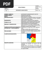 FIcha Tecnica Detergente Neutro | PDF | Residuos | Detergente