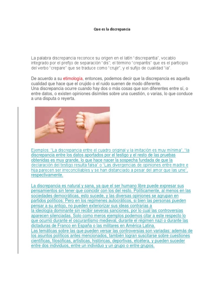Que Es La Discrepancia | PDF