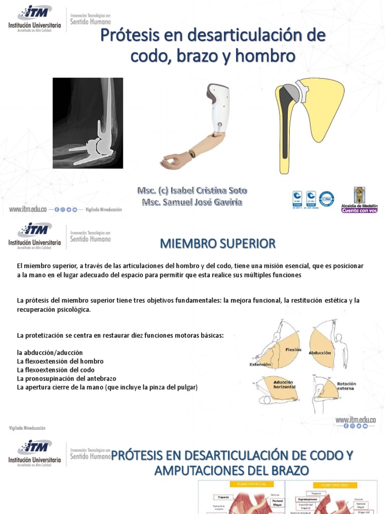 Clase 10 - Prótesis en Desarticulación de Codo, Brazo y Hombro | PDF ...