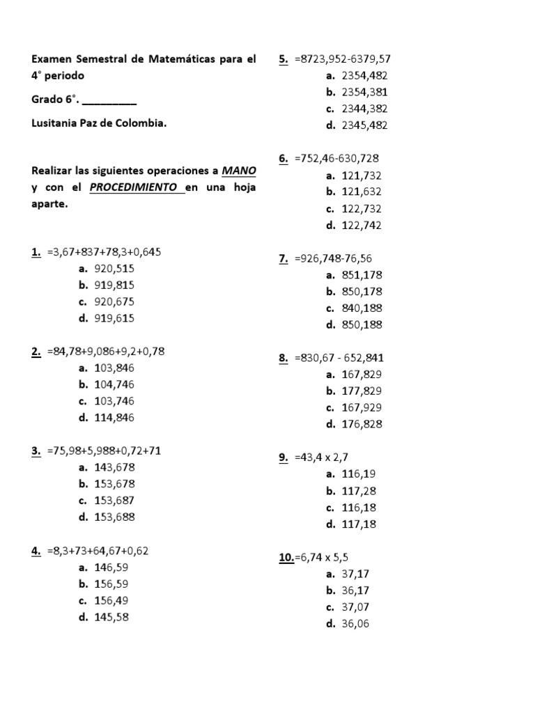 Prueba de Selección Múltiple Geometría y Estadística | PDF