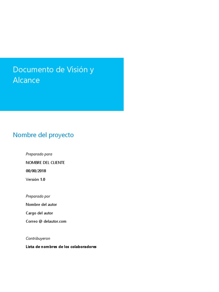 09-Documento de Vision y Alcance | PDF | Usuario (informática) | Software