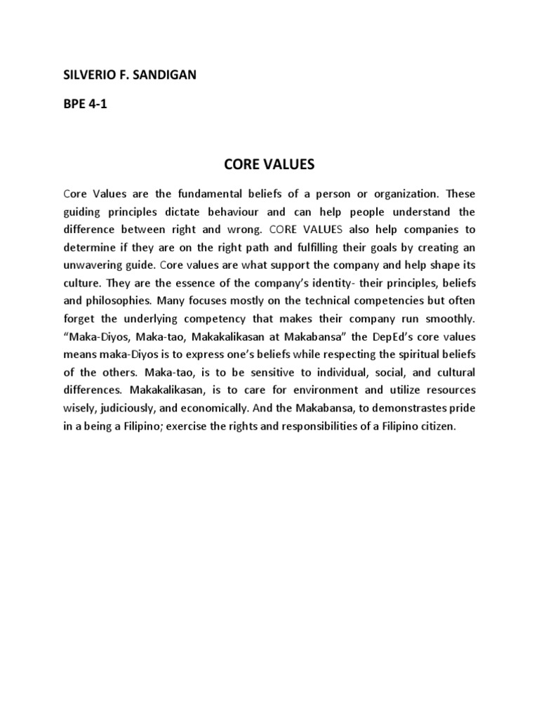 Core Values | PDF