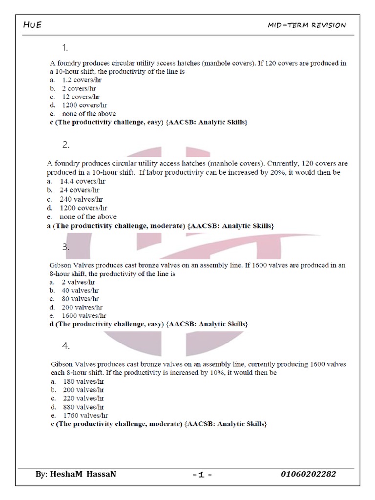 Production Revision | PDF | Forecasting | Moving Average