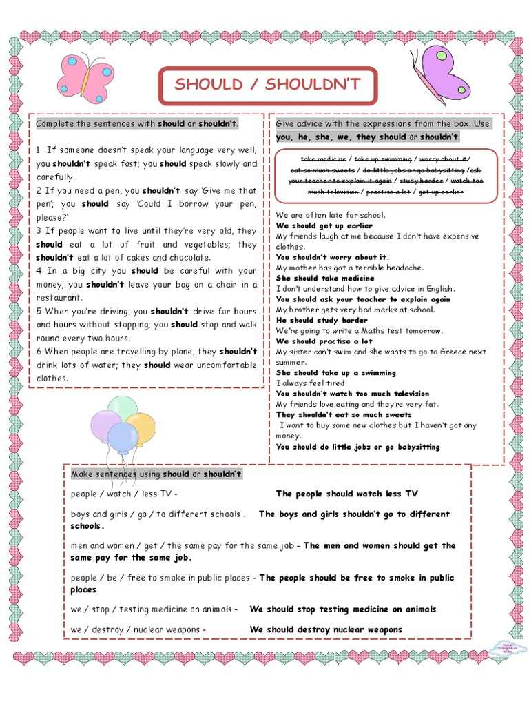 Should and Shouldn't Usage Guide | PDF | Self-Improvement | Wellness
