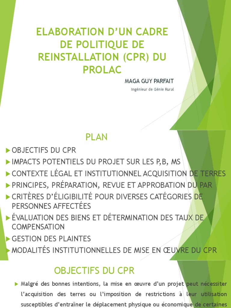 Presentation CPR Provisoire | PDF | Environnement naturel | Déplacés internes