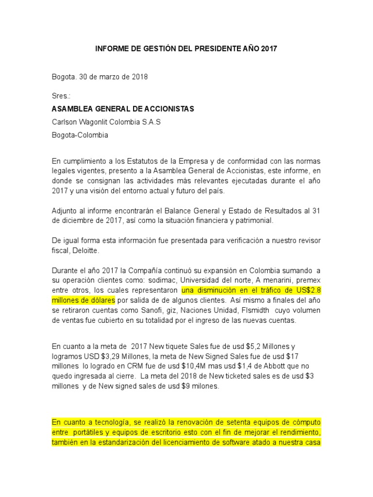 Modelos Informe de Gestion | Descargar gratis PDF | Turismo | Ventas